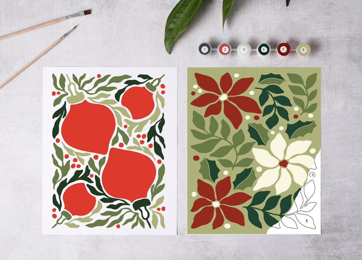 Holiday Blooms Paint-By-Number Kit – Cate Paper Co.