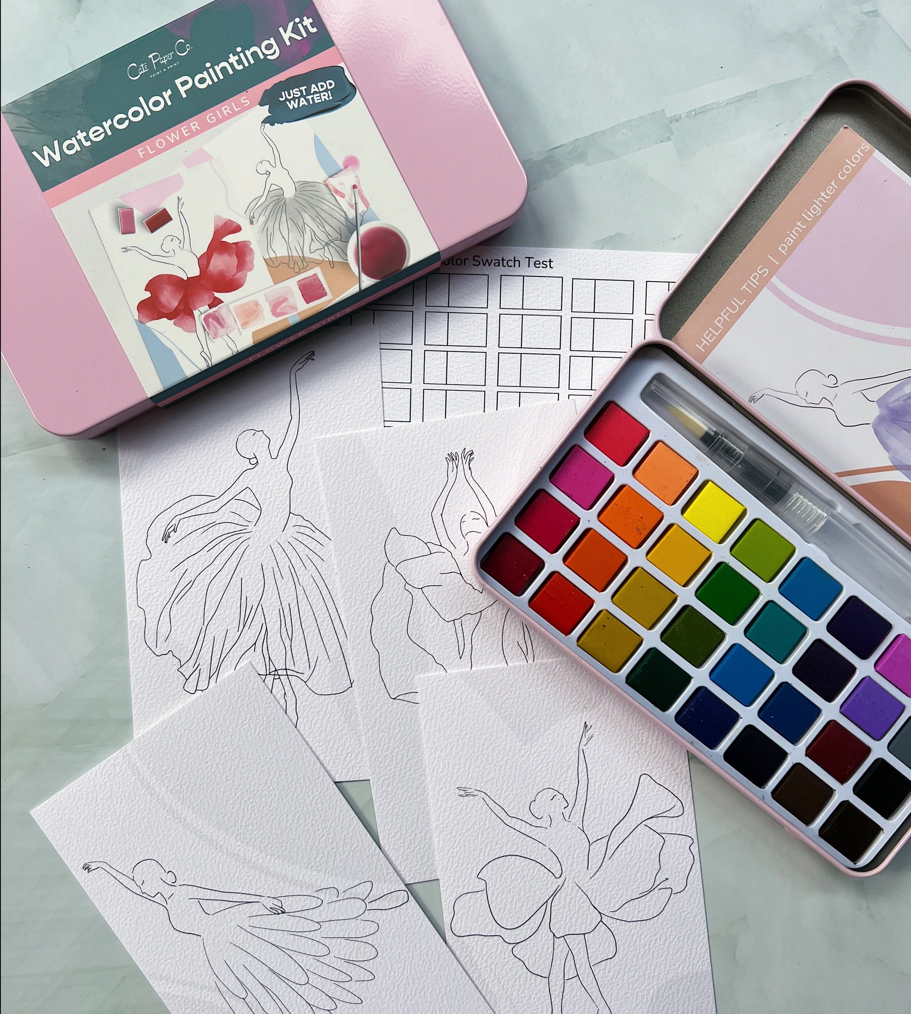 Flower Girls watercolor painting kit – Cate Paper Co.